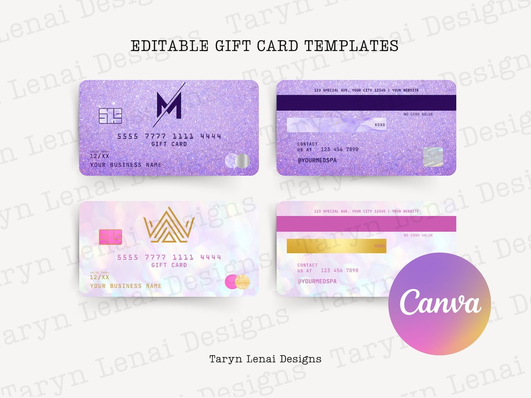 Gift Card Template Modern Design Printable Business Card Social Media ...