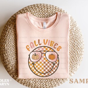 Smiley Face Fall Vibes PNG Retro Sublimation Design Fall - Etsy