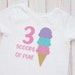 Three Scoops of Fun Ice Cream 3rd Birthday Shirt Girls Third - Etsy