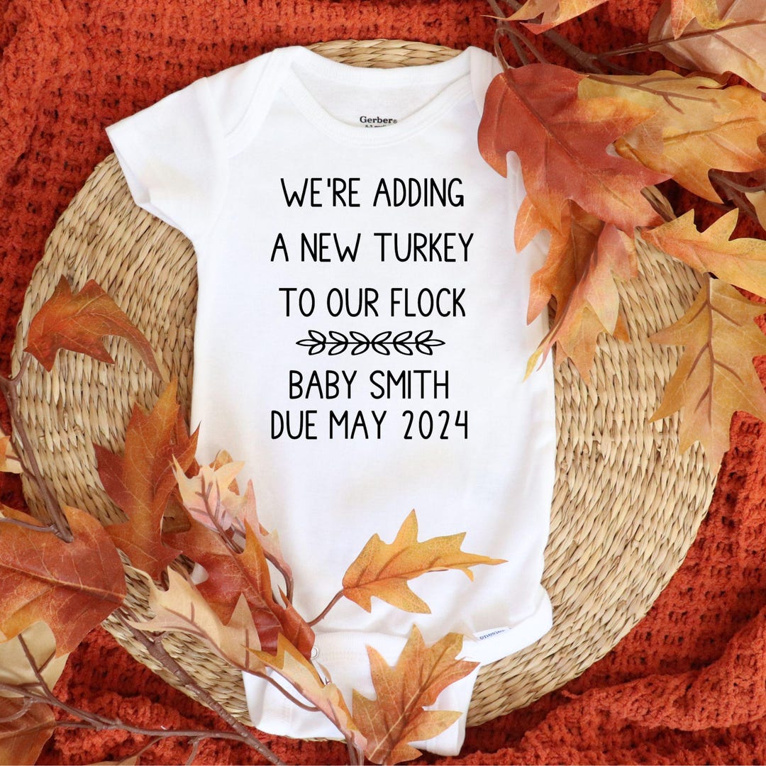 Adding a Turkey to Our Flock Pregnancy Announcement, Personalized ...