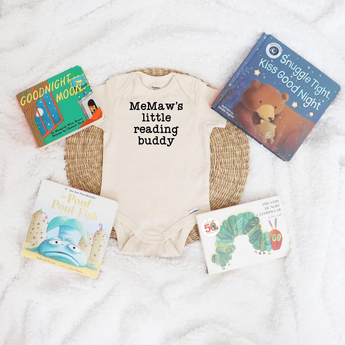 Memaw’s Little Reading Buddy ONESIES® Bodysuit, Grandma Bookish Baby ...