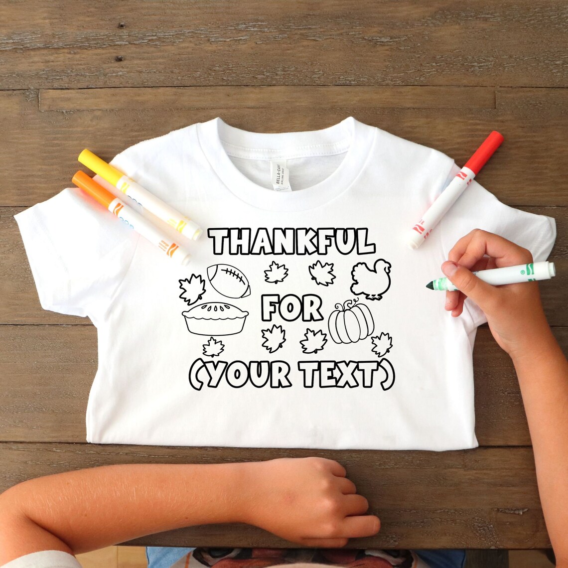 Custom Thanksgiving Shirt for Kids, Color Your Own Thanksgiving Shirt ...