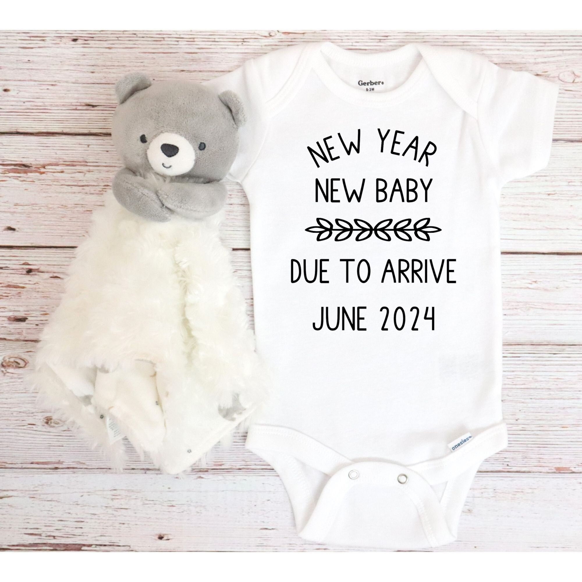 New Years Pregnancy Announcement, Custom Pregnancy Announcement ONESIES ...