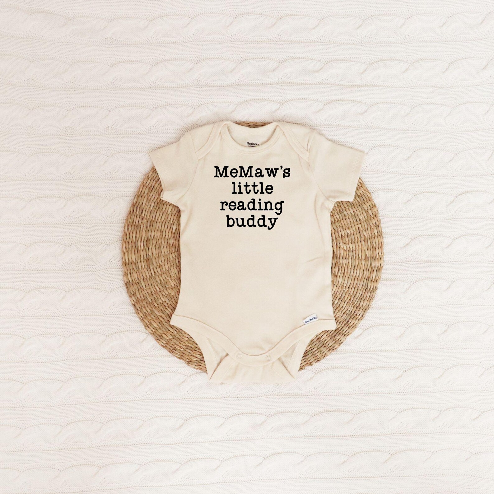 Memaw’s Little Reading Buddy ONESIES® Bodysuit, Grandma Bookish Baby ...