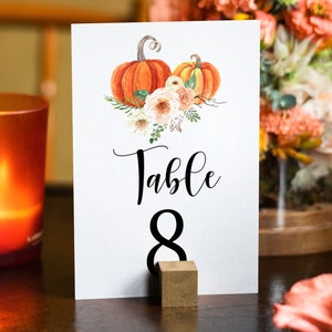 Fall Wedding Table Number Printable, DIY Wedding Printable rustica ...