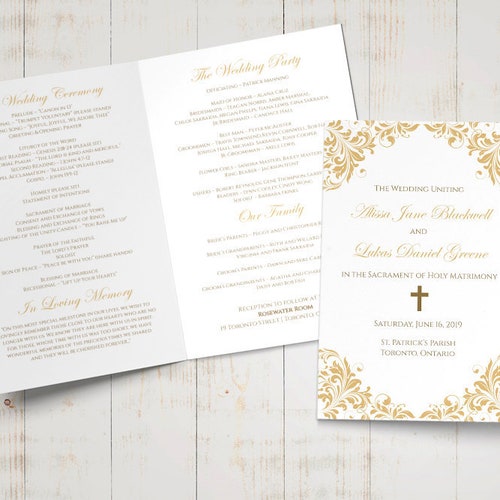 Catholic Wedding Ceremony Mass Printable DIY Program Template - Etsy