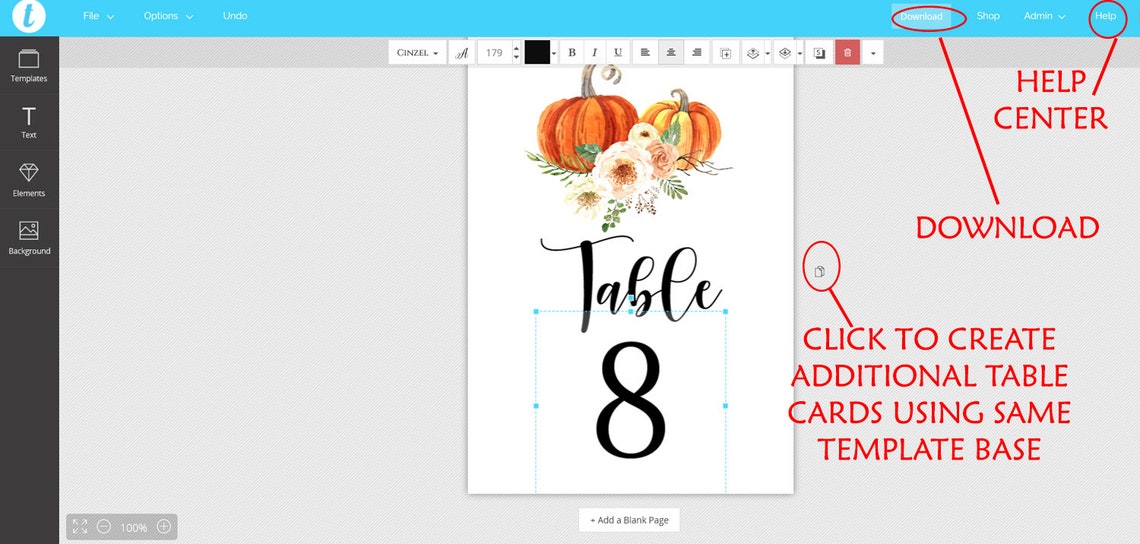 Fall Wedding Table Number Printable, DIY Wedding Printable rustica ...