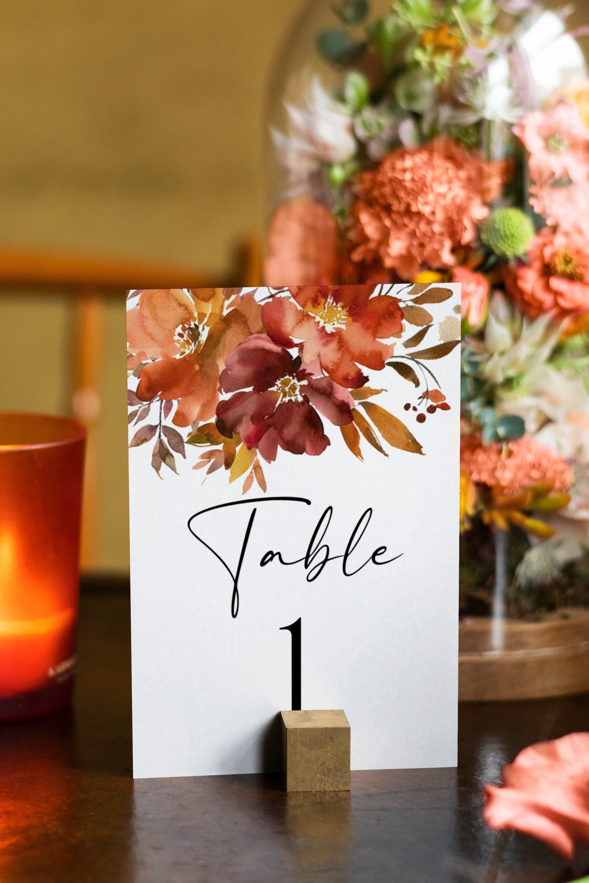 Fall Wedding Table Number Template Table Number Printable - Etsy