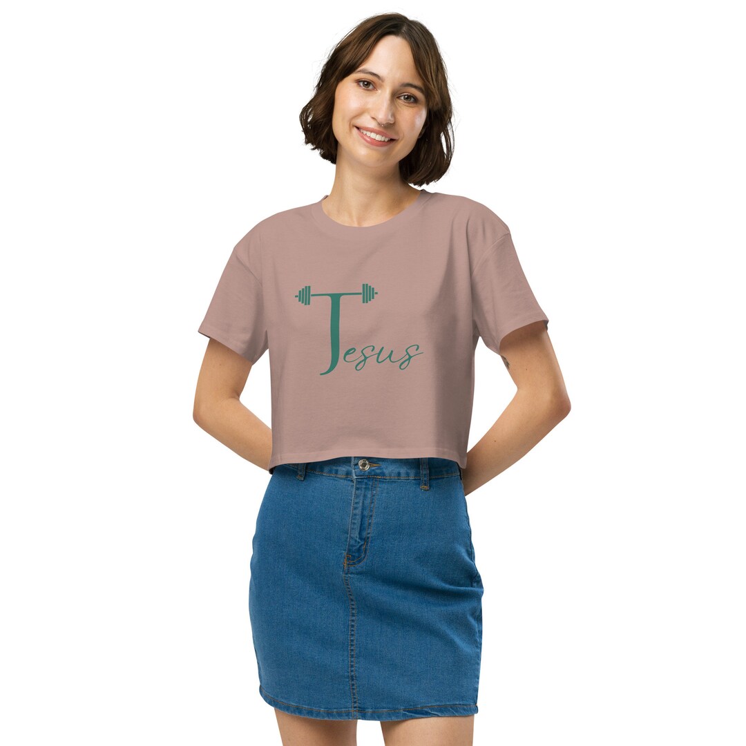 Women's Jesus Crop Top, Christian T-shirt, Holiday Present, Christian ...