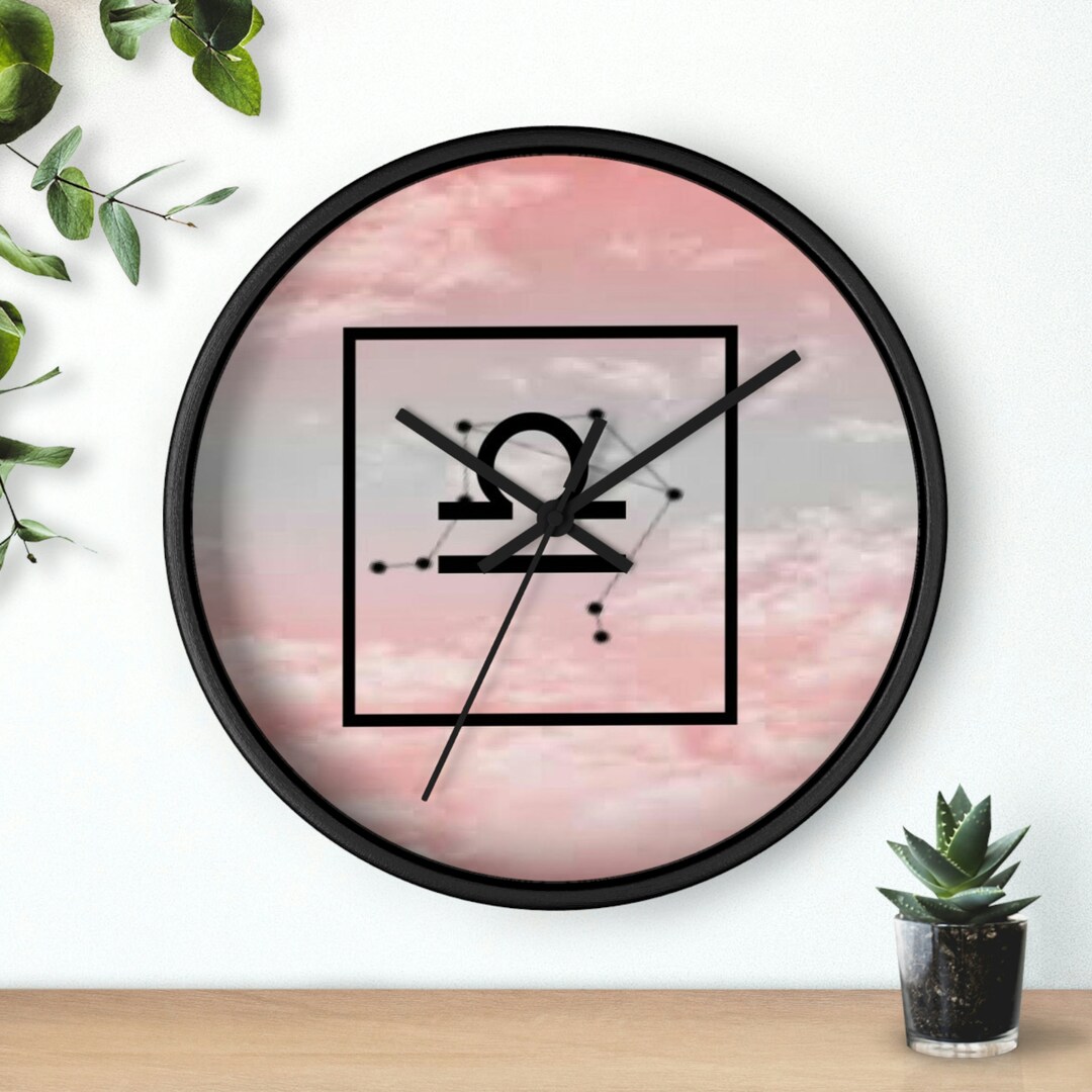 Libra Zodiac Wall Clock - Etsy