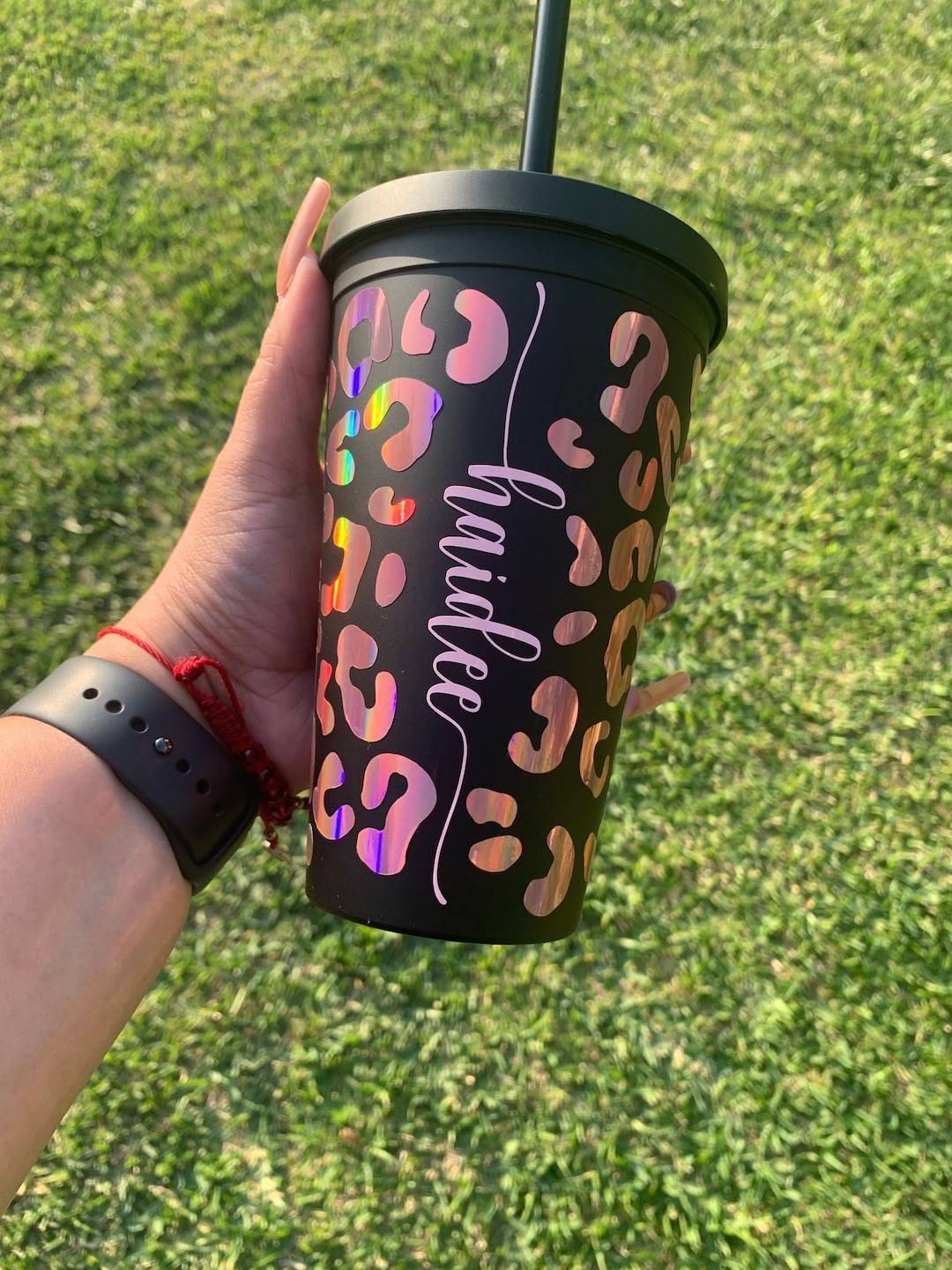 Black Matte Cheetah Strata Cup - Etsy