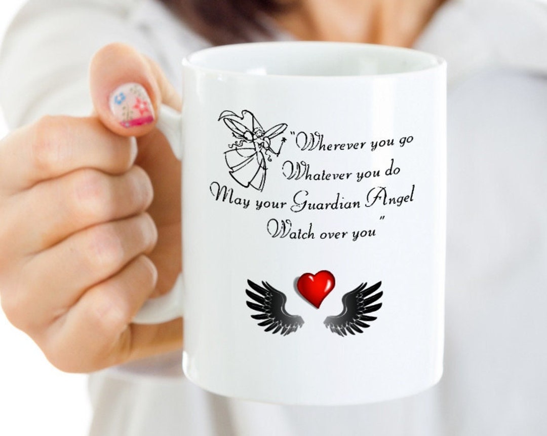 Guardian Angel Mug, Housewarming Gift, Angel Coffee Cup, Guardian Angel ...