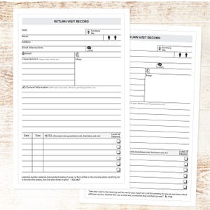 JW Return Visit Records Return Visit Records JW Stationary - Etsy