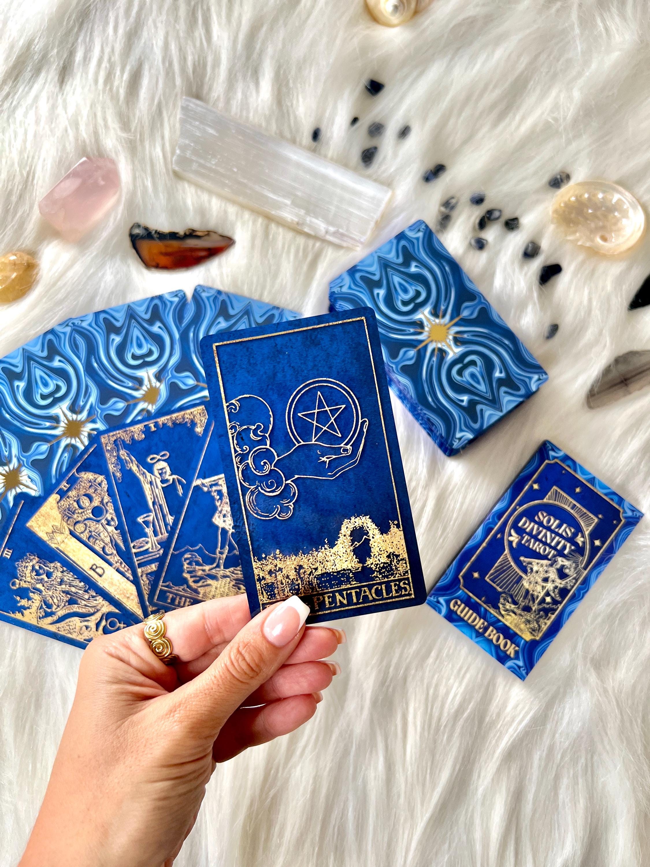 Tarot Cards, Tarot Deck, Blue and Gold, Tarot Card Deck, Unique Tarot ...