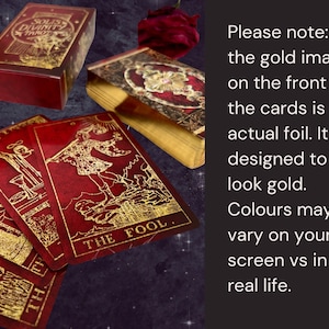 Tarot Deck, Red and Gold, Tarot Deck, Tarot Deck for Beginners, Unique ...