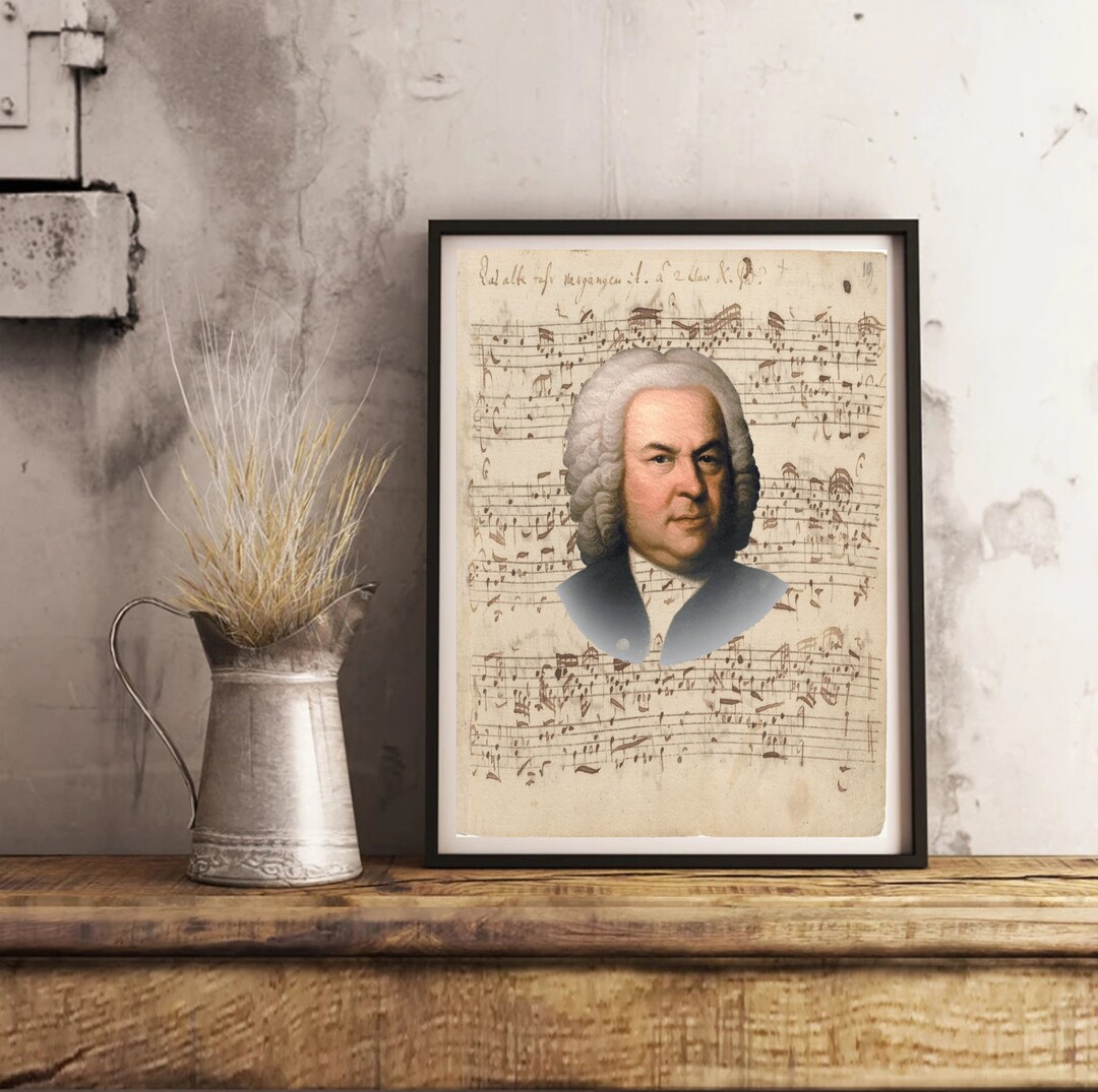 J.S. Bach Music and Portrait | Downloadable Print | Printable Wall Art ...