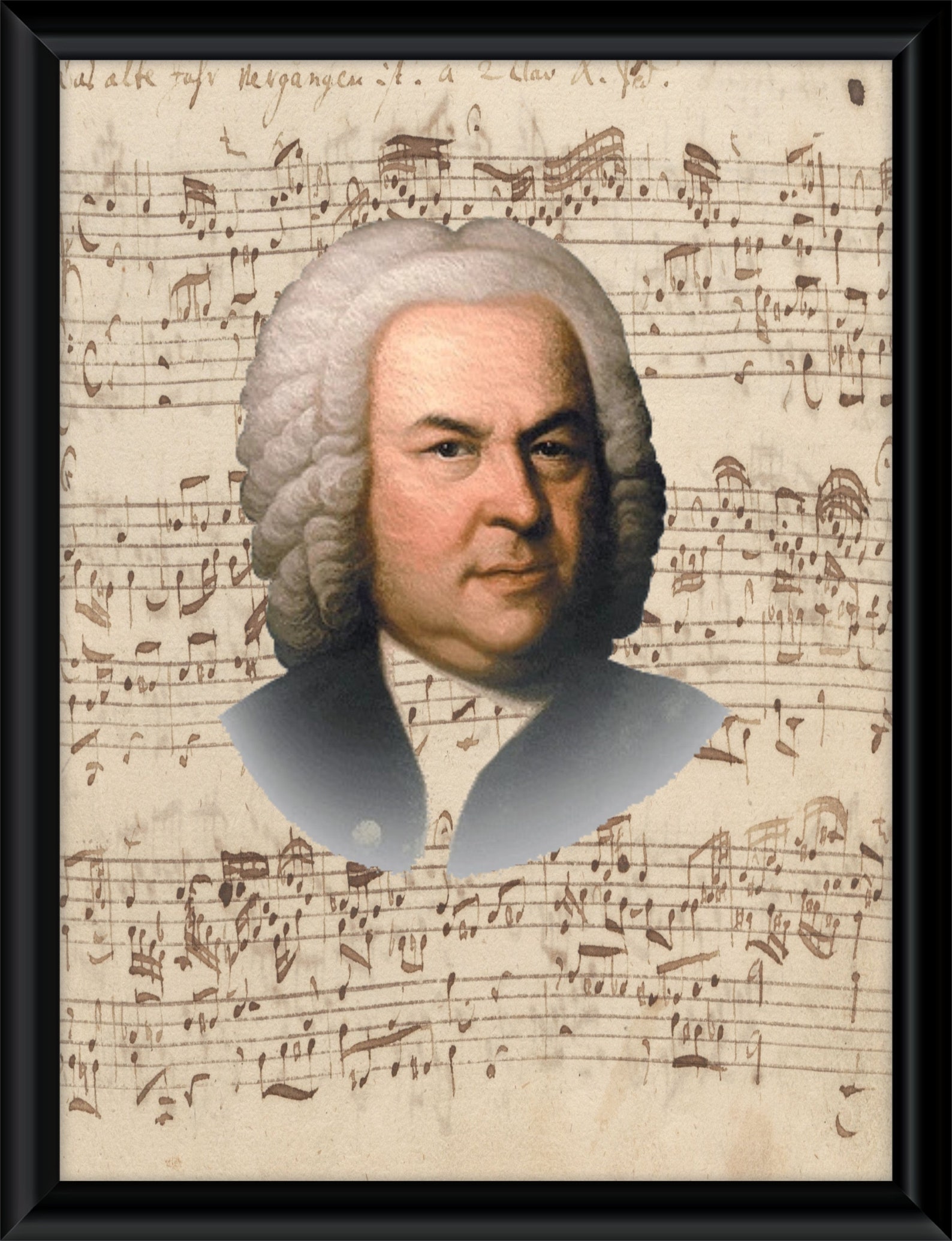 J.S. Bach Music and Portrait | Downloadable Print | Printable Wall Art ...