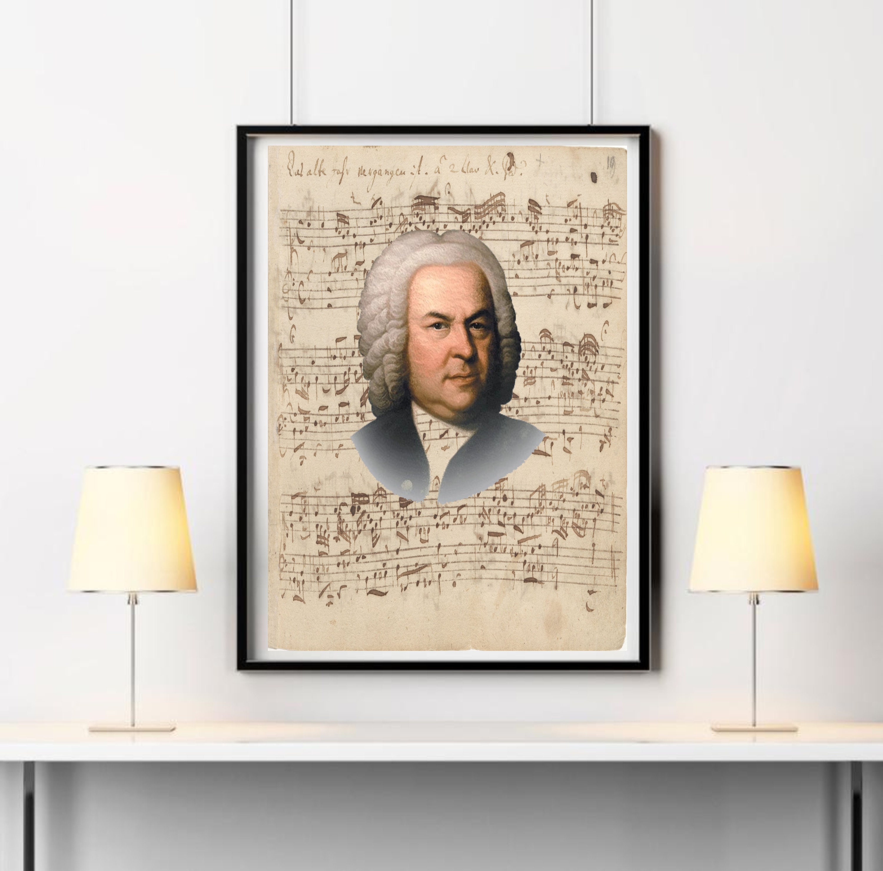 J.S. Bach Music and Portrait | Downloadable Print | Printable Wall Art ...