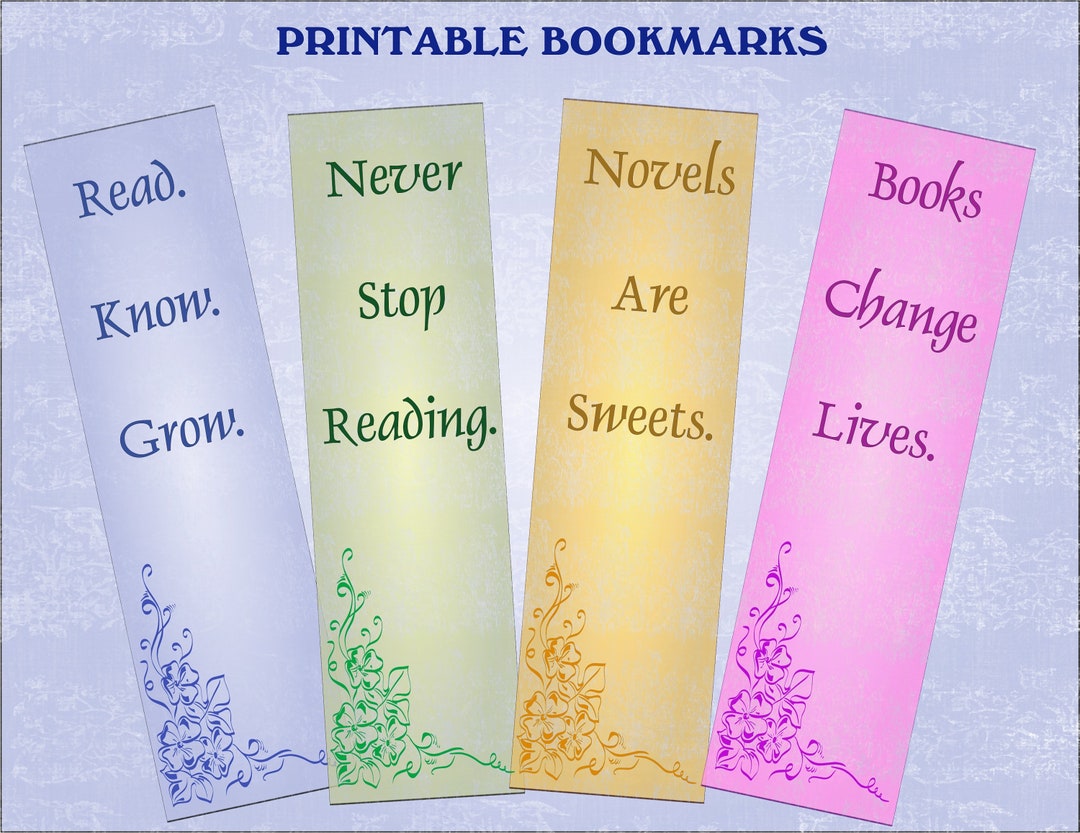 Printable Bookmarks With Inspirational Book Sayings, DIGITAL DOWNLOAD ...