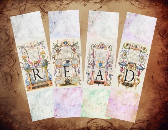 Printable Vintage Bookmarks DIGITAL DOWNLOAD Set of 4 - Etsy