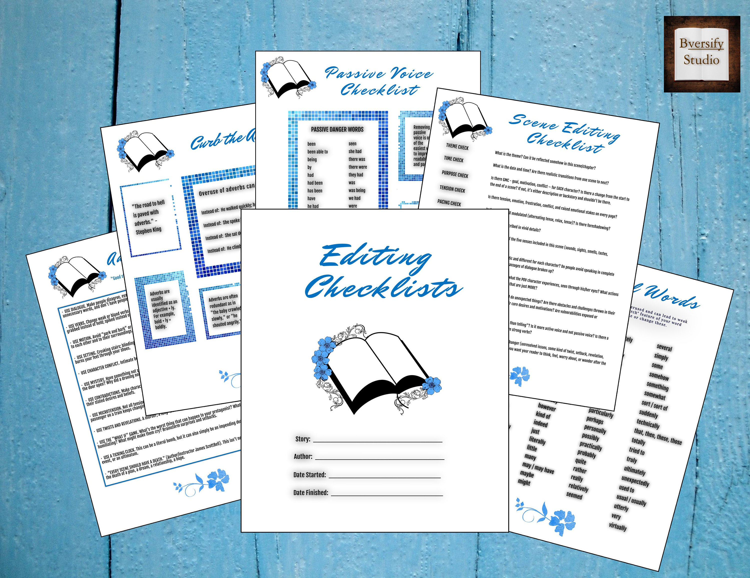 Editing Checklists for Novel & Story Authors Digital Printable ...