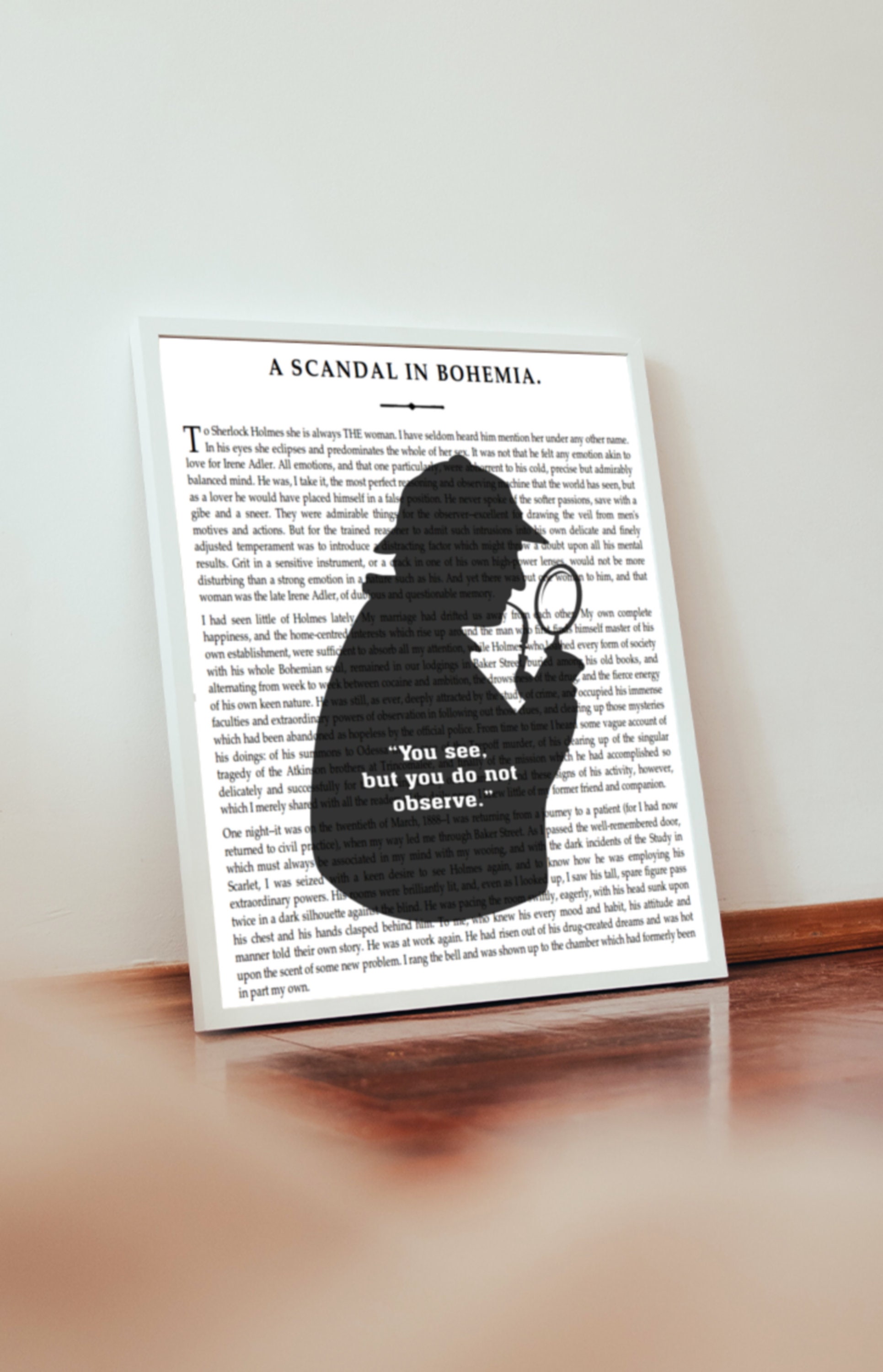 Sherlock Holmes Quotation and Image Wall Hanging | Instant Poster Art ...