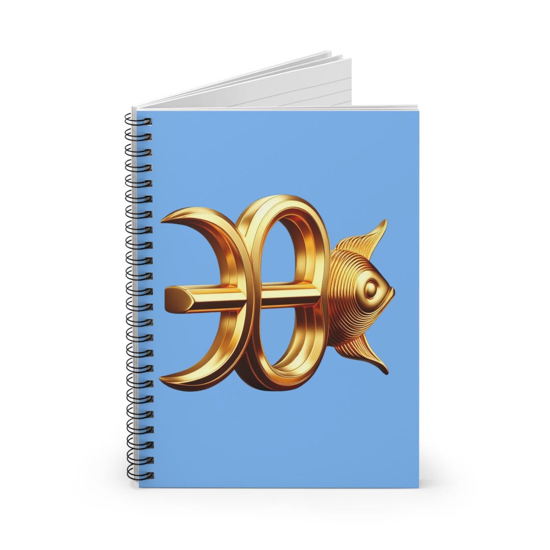 Pisces symbol Spiral Notebook Light Blue maya Blue - Etsy