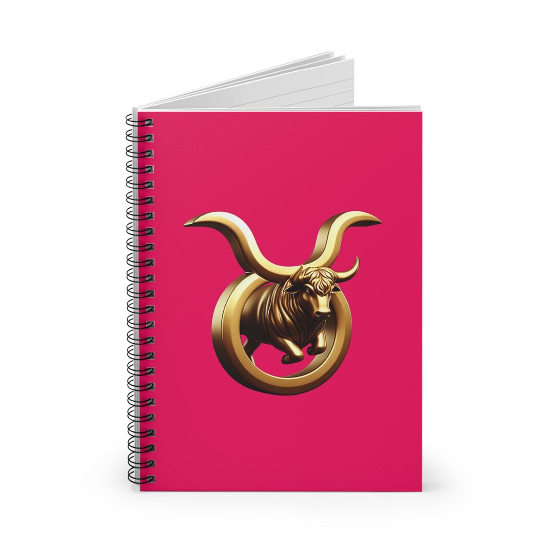 Taurus symbol Spiral Notebook Cerise - Etsy