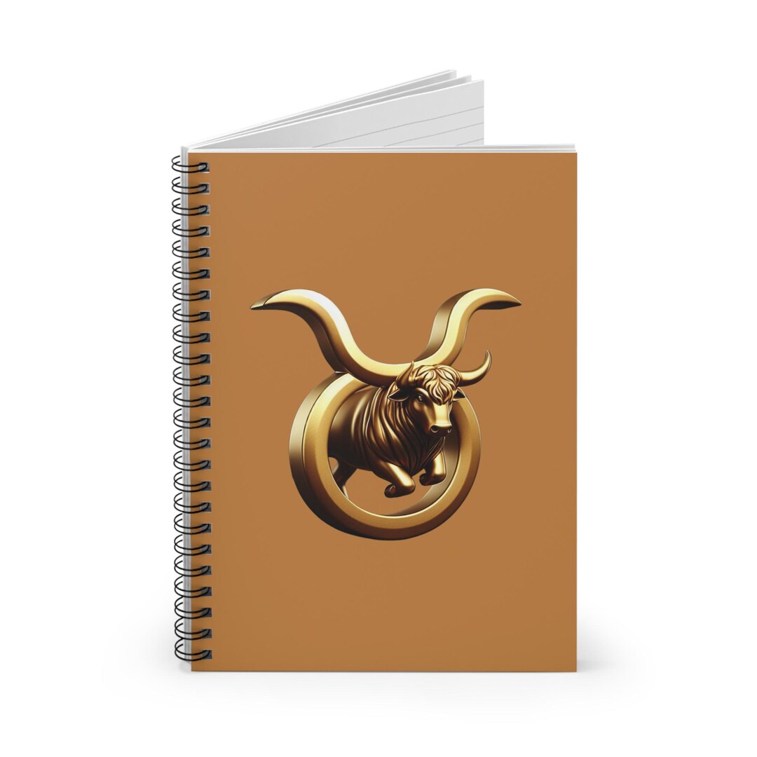 Taurus symbol Spiral Notebook Light Brown - Etsy