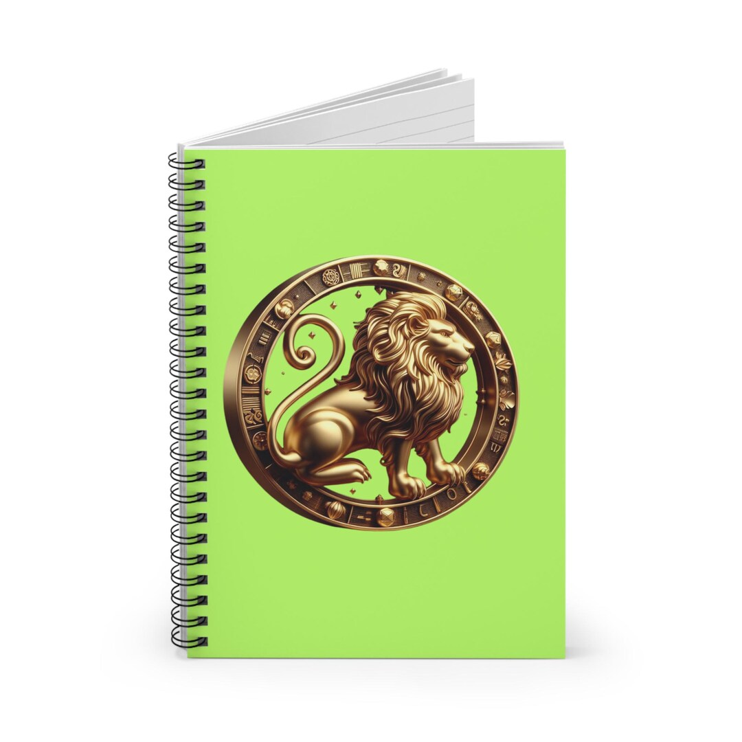 Leo symbol Spiral Notebook Lime Green - Etsy