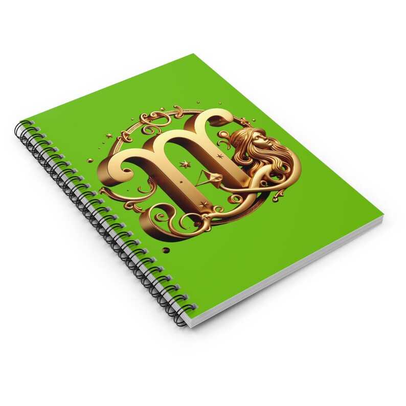 Virgo symbol Spiral Notebook Green - Etsy