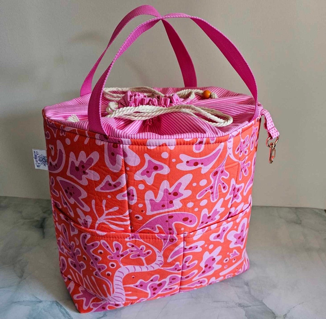 Craft Project Bag Leafy Sea Carry All Knitting or Crochet Travel Bag ...