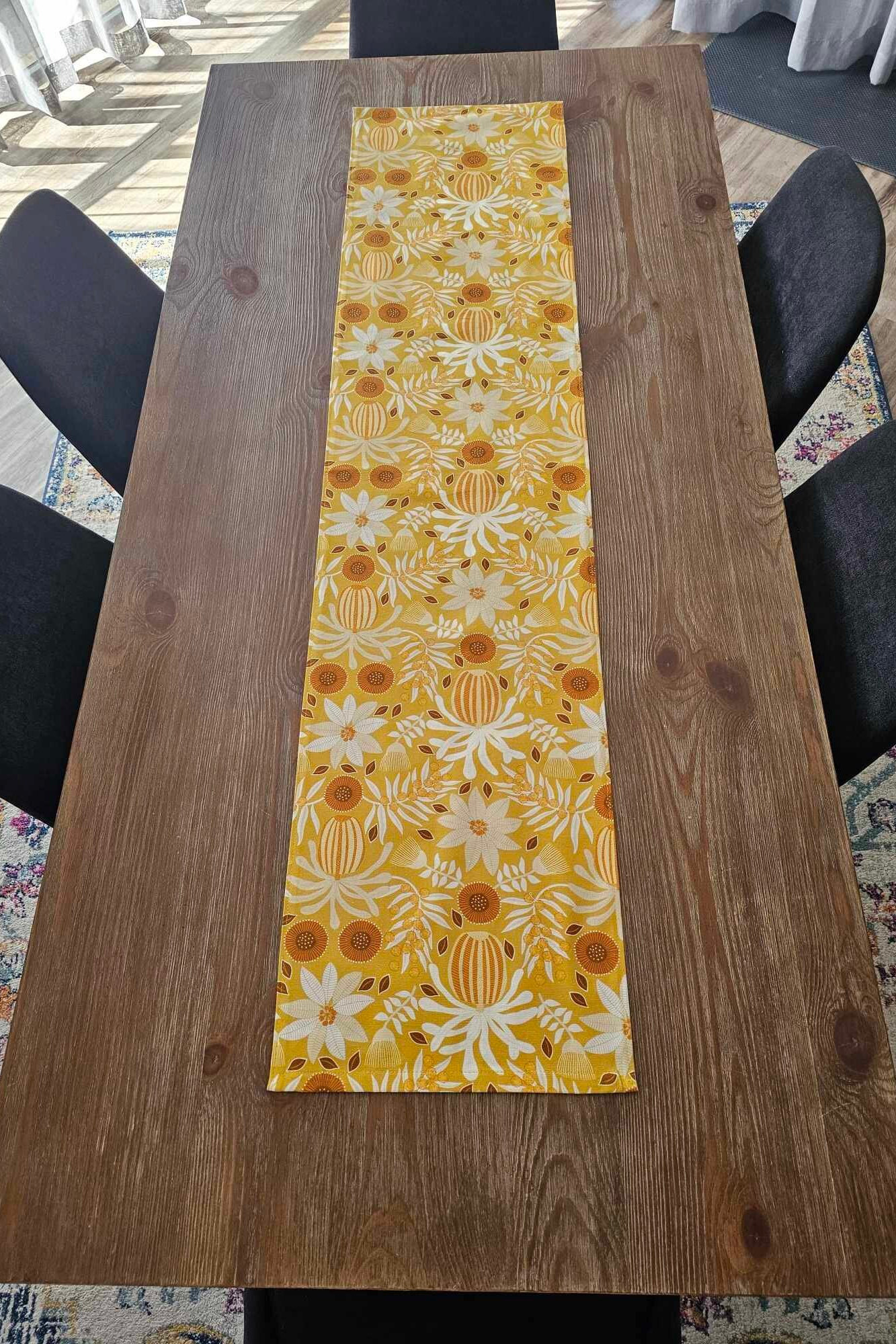Mustard Wattle Cotton Canvas Table Runner: Australian Native Design - Etsy