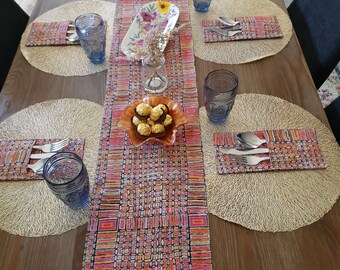 Cutlery Pockets & Table Runner Indigenous Fabric Goanna Dreaming ...