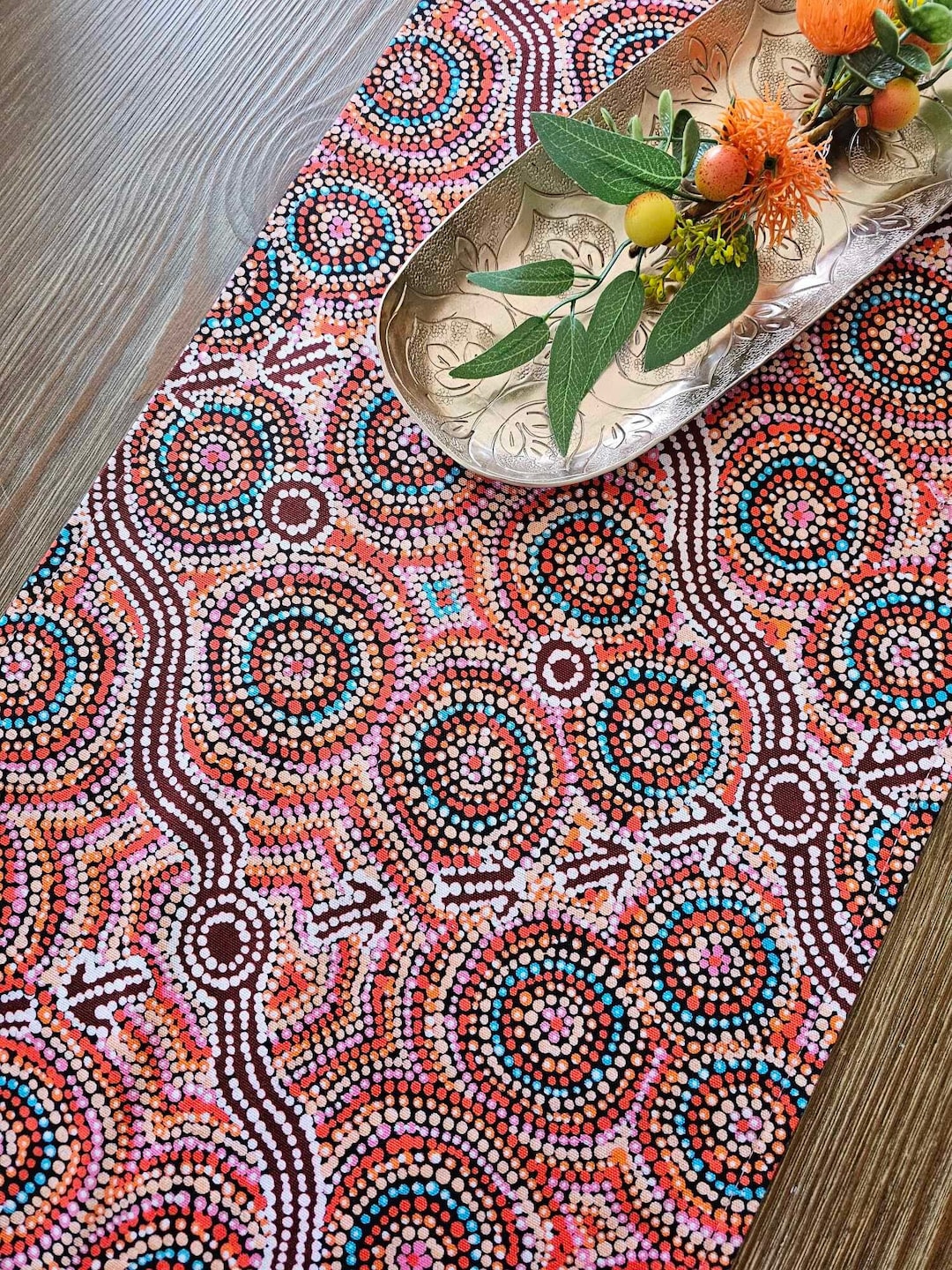 Indigenous Table Runner Warlu Kangaroo Dreaming Indigenous Artwork ...