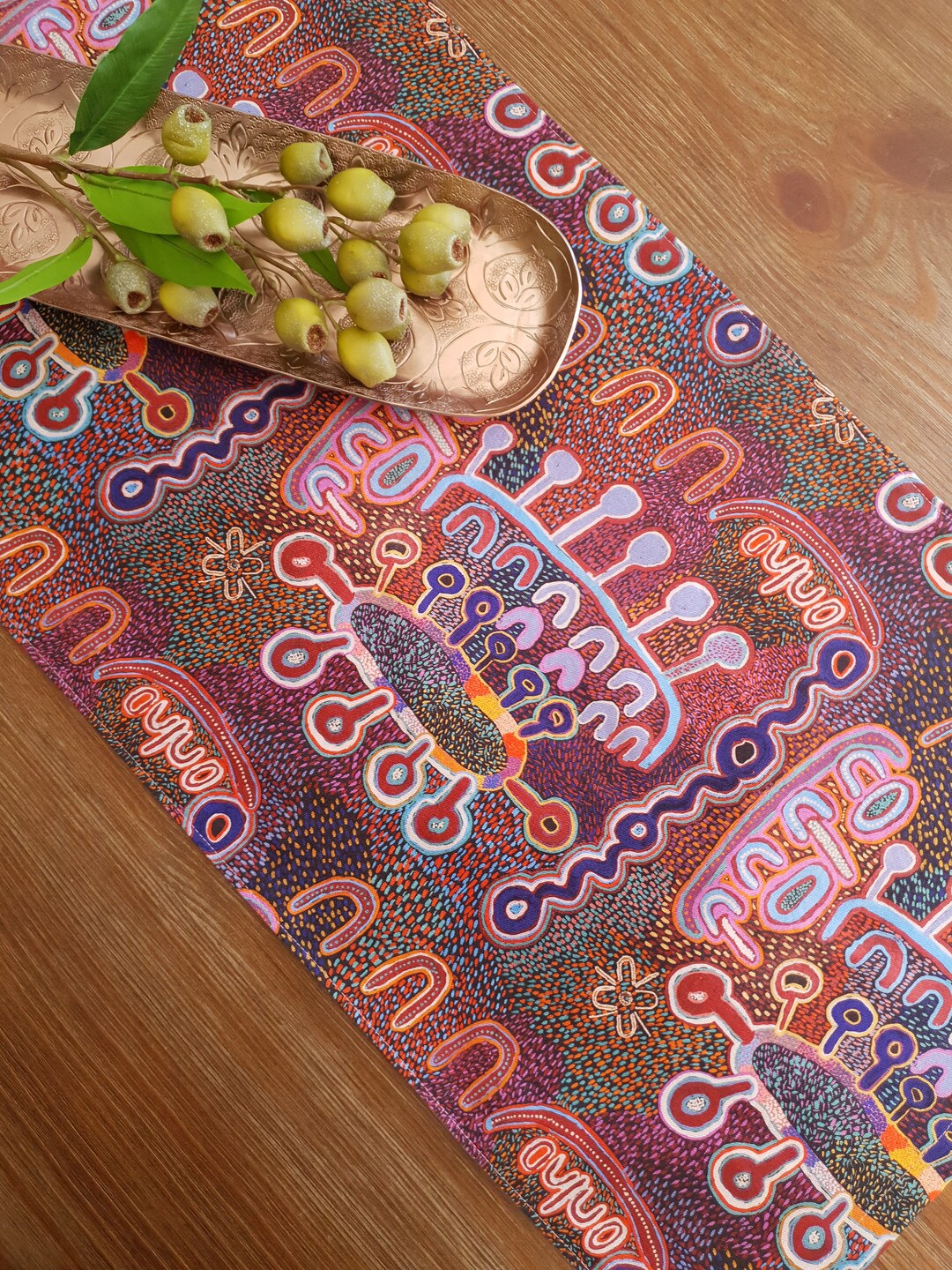 Table Runner Aboriginal Artwork Warlu Water Dreaming Table Runner ...