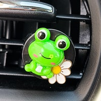 4pc Frog Figurine Car Decor, Mini Frog Car Rearview Mirror Decor, Funny ...