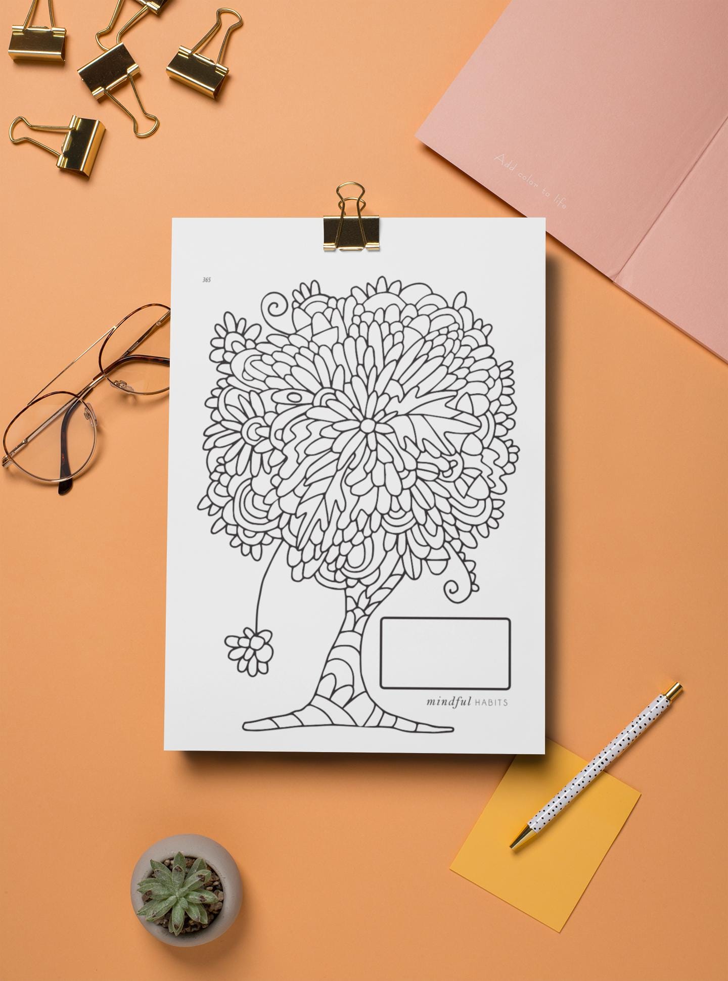Coloring TREE 365-day Habit Tracker & Goal Setting Printable PDF | A4 ...