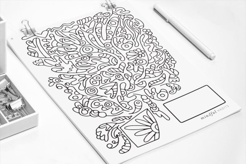 Coloring Habit Tracker for Kids | Flowers 52-week Challenge Tracker and ...