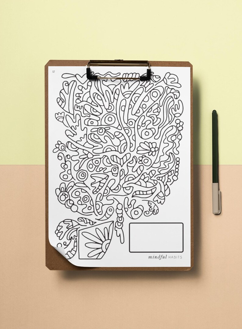 Coloring Habit Tracker for Kids | Flowers 52-week Challenge Tracker and ...