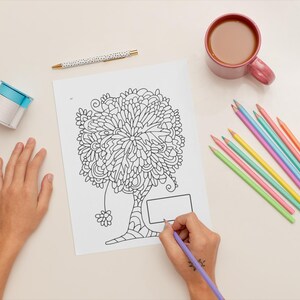 Coloring TREE 365-day Habit Tracker & Goal Setting Printable PDF | A4 ...