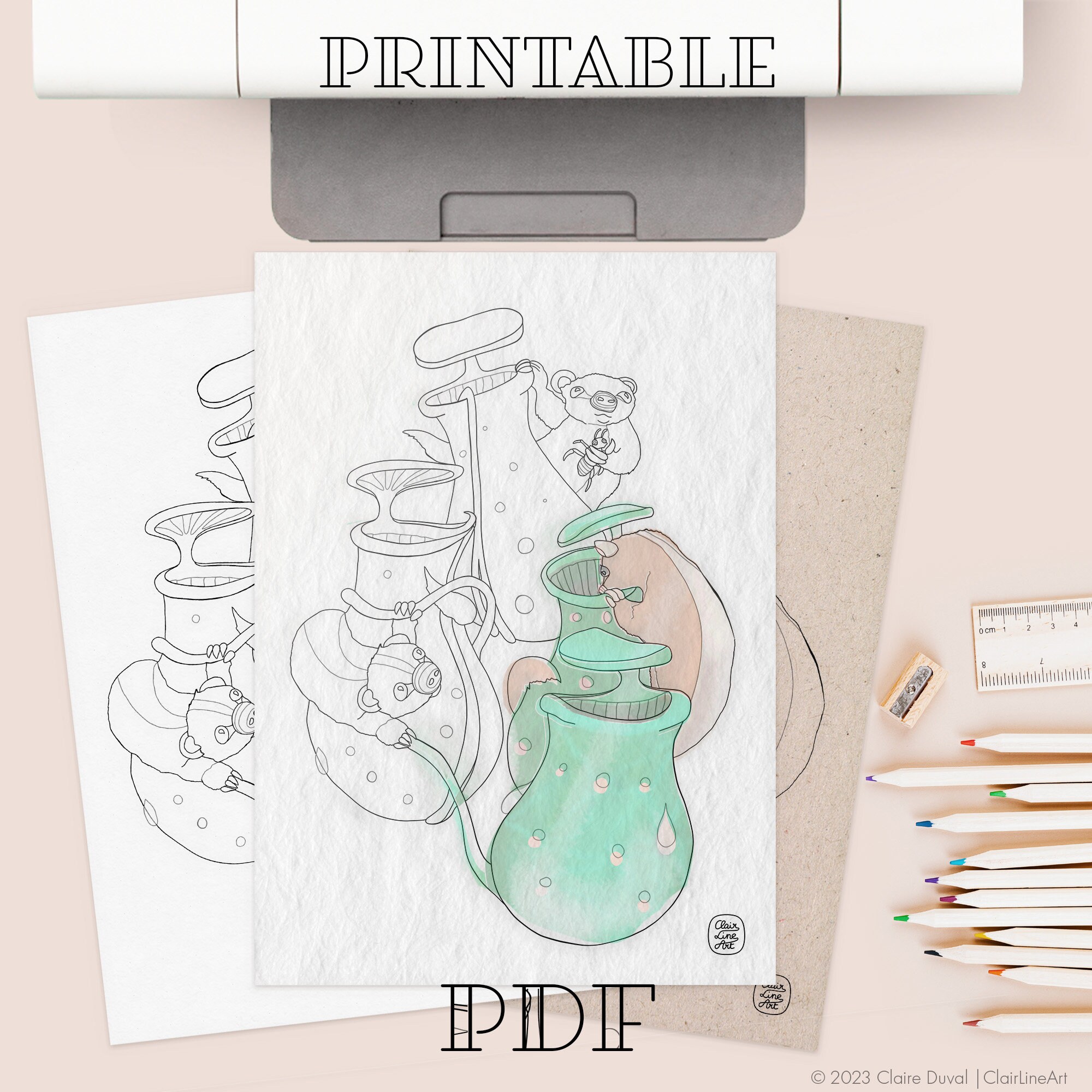 The Collectors Coloring Page to Download PDF PNG Format - Etsy UK