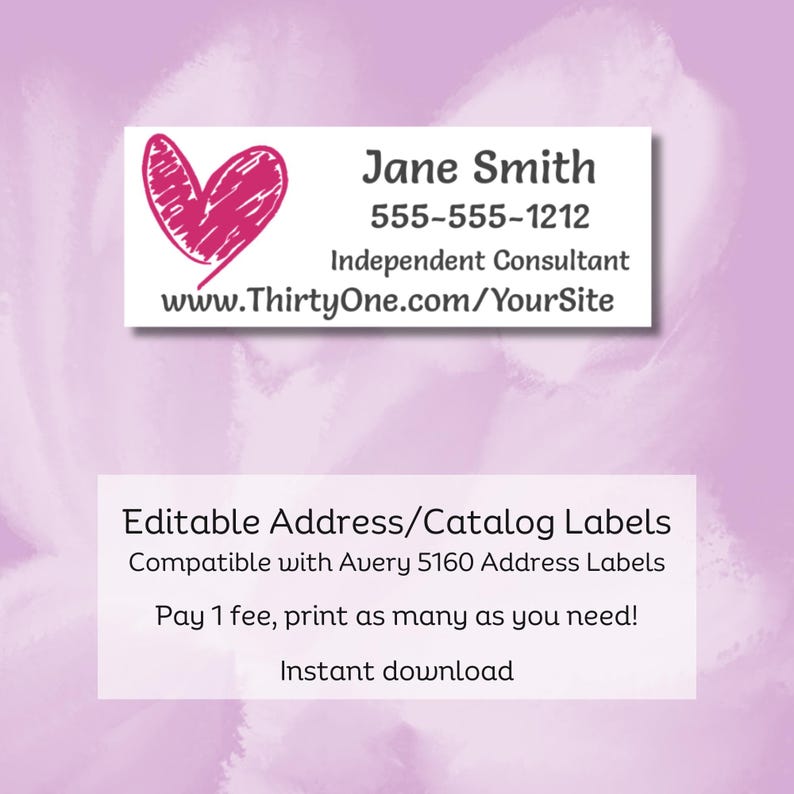 PRINTABLE Thirty One Catalog Address Labels Digital Download Fully ...