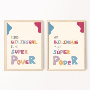 Bilingual Spanish Nursery Wall Art Posterspanish Classroom | Etsy