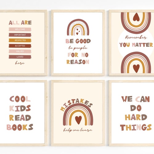 Boho Classroom Decor Posters Bundlegrowth Mindset Classroom - Etsy