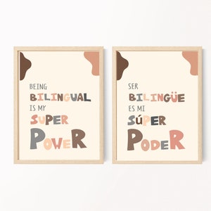 Bilingual Spanish Boho Nursery Wall Art Poster,spanish Classroom Decor ...
