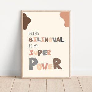 Bilingual Nursery Wall Art Poster,boho Classroom Decor, Bilingual ...