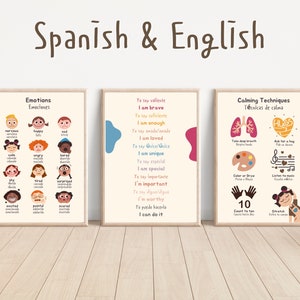 Set of 3 Calm Down Corner Kit for Spanish Kids, Printable Emotional ...