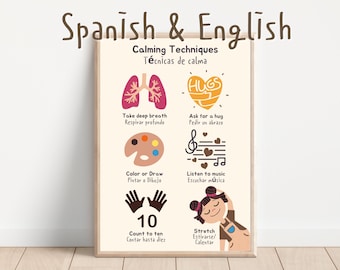 SPANISH Printable Calm Down Strategies Poster Calm Down - Etsy