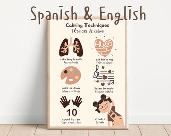 SPANISH Printable Calm Down Strategies Poster Calm Down - Etsy